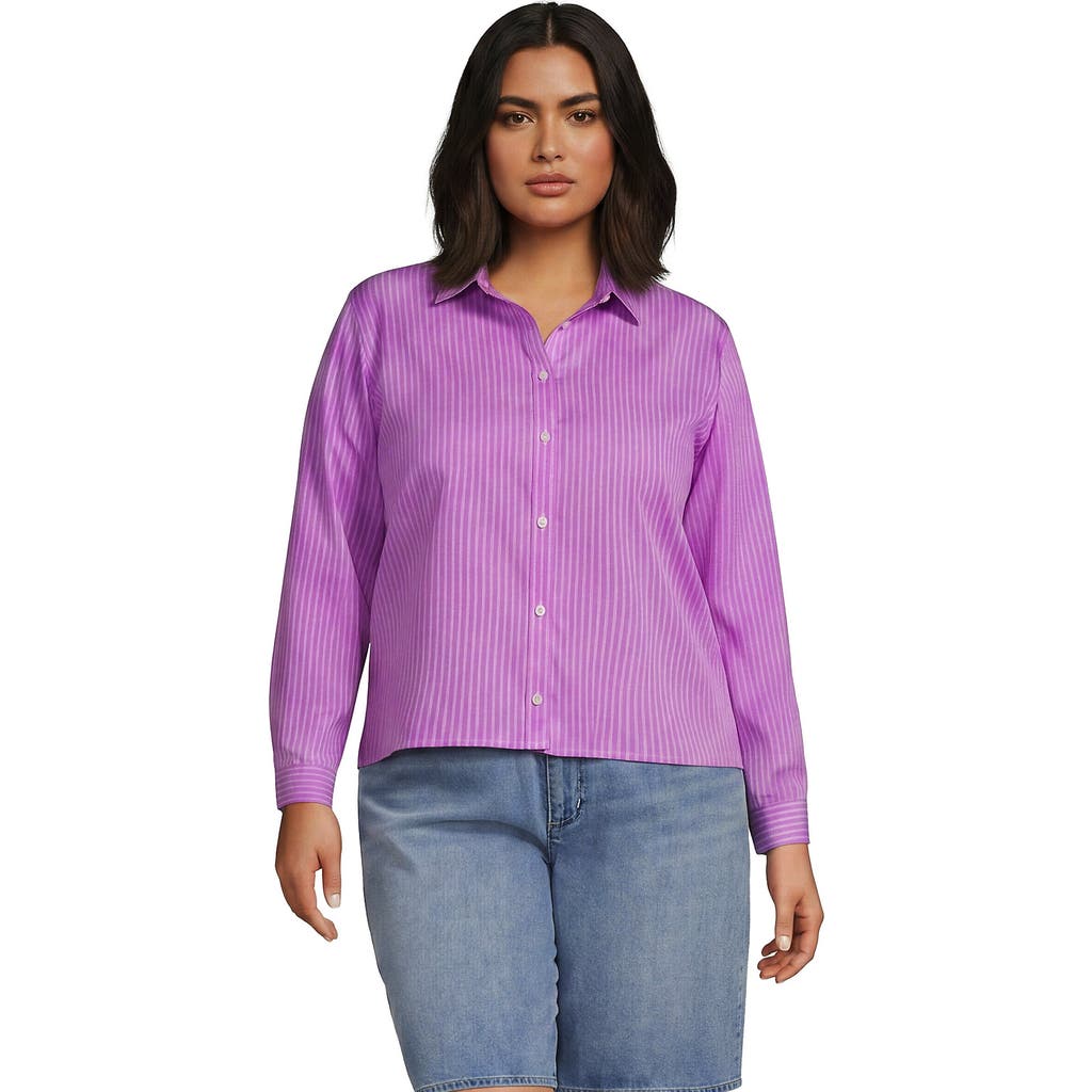 LANDS' END Lands' End No Iron Boxy Cropped Shirt